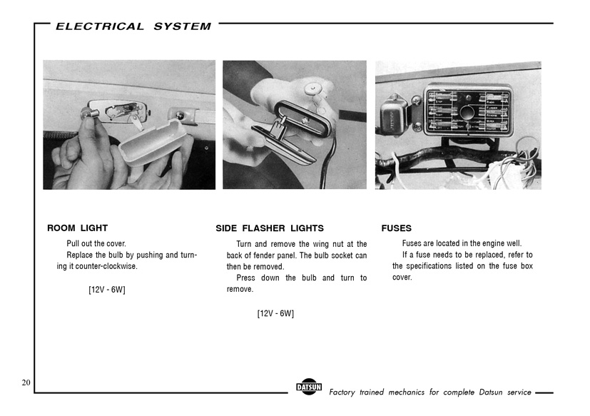 Datsun 1000 Owners Manual - 1969 - KB10U - Page 20 (100dpi) - Retro JDM
